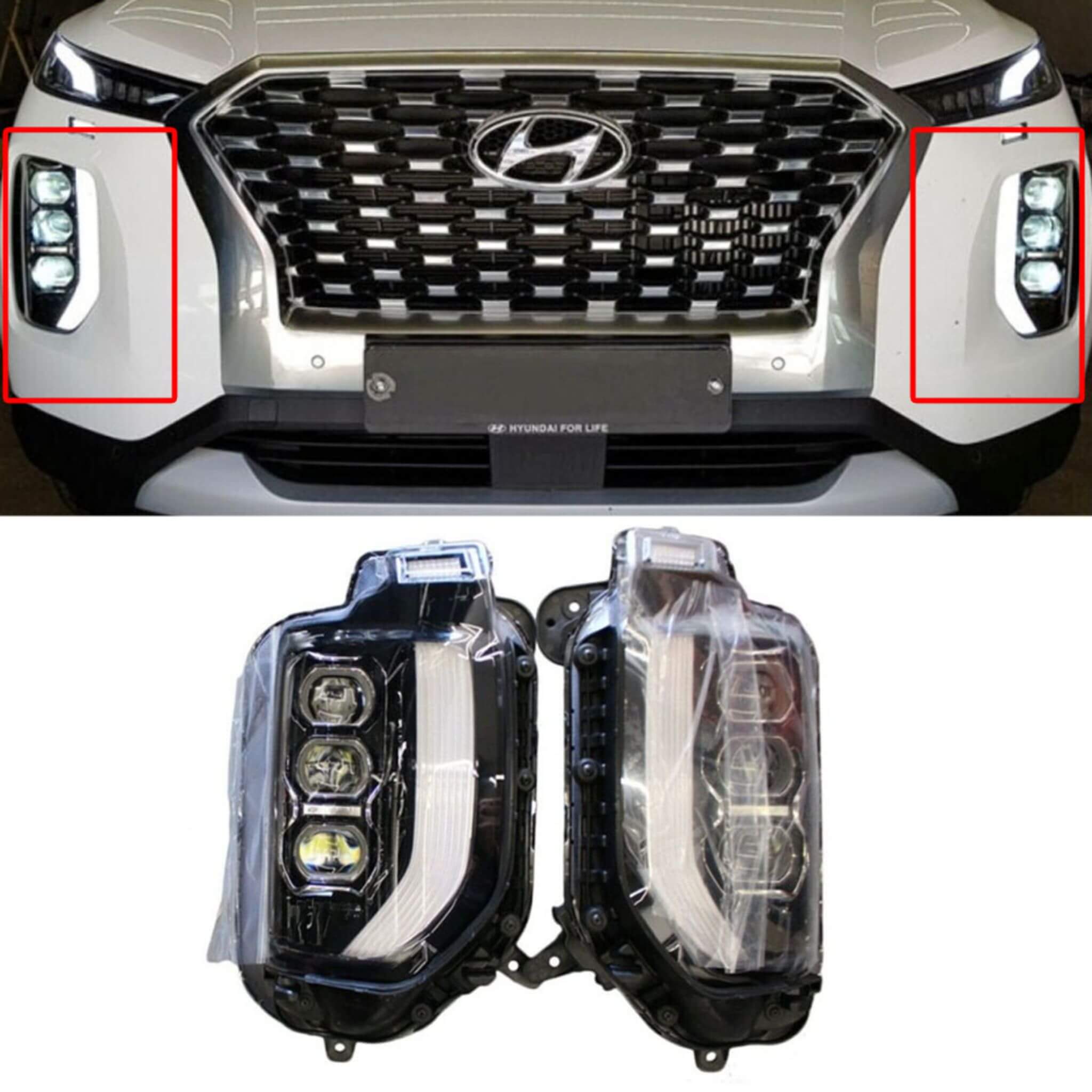 OEM LED DRL Head Lights Lamp Set 92101S8100 for Hyundai Palisade 2020-