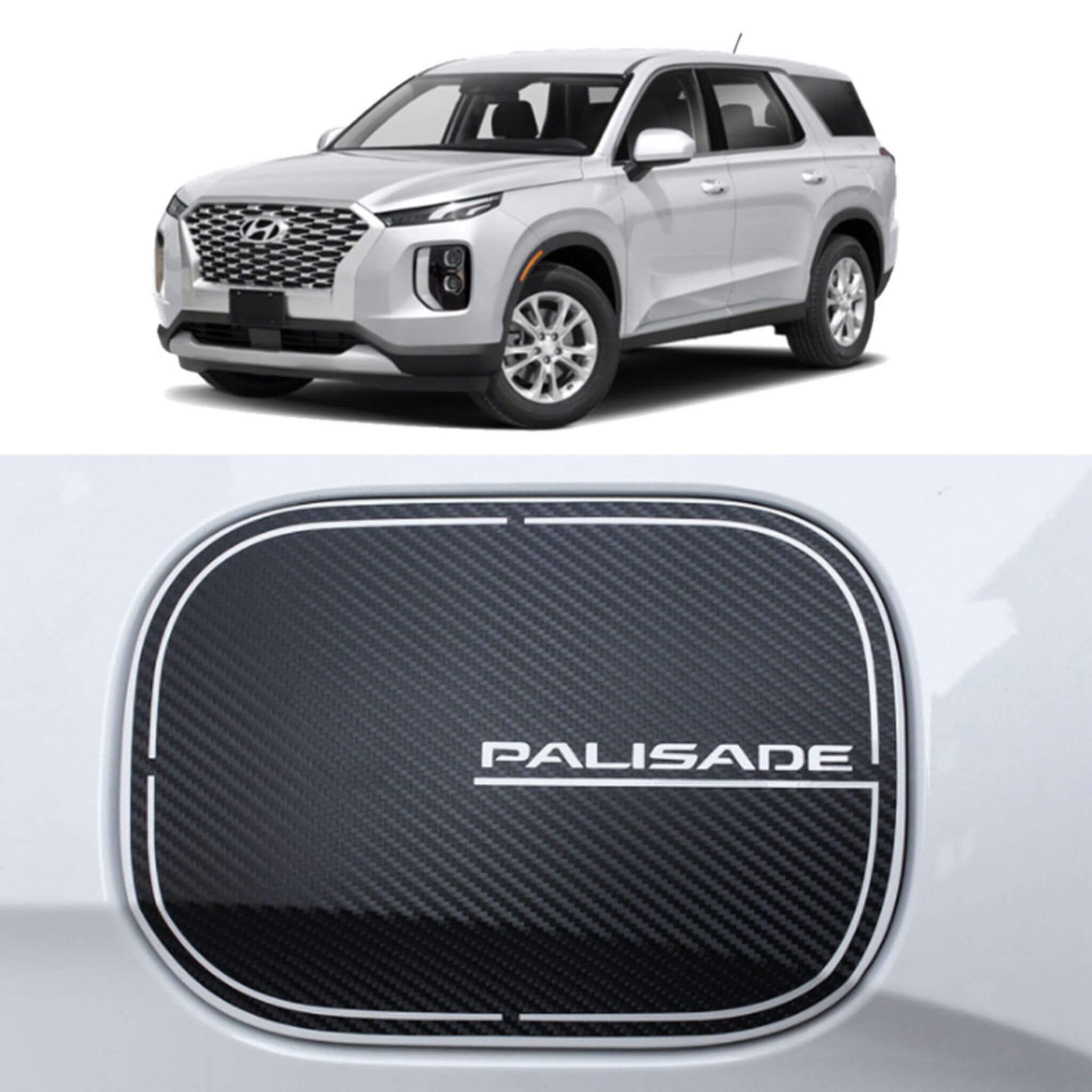 New Interior Carbon Trim Sticker Decal Fuel Cover for Hyundai Palisade