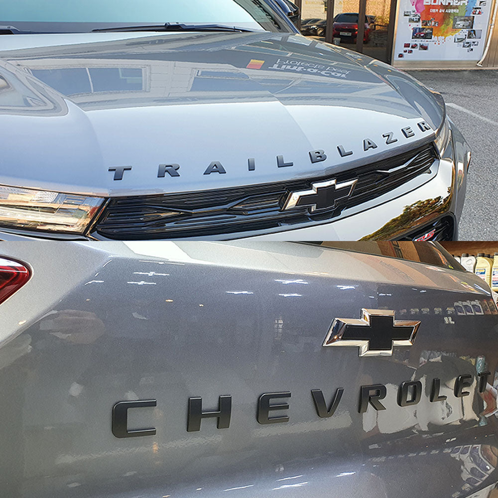 Chevy TrailBlazer / Chevrolet Black Letters Emblem Badge 2p Set for Ch