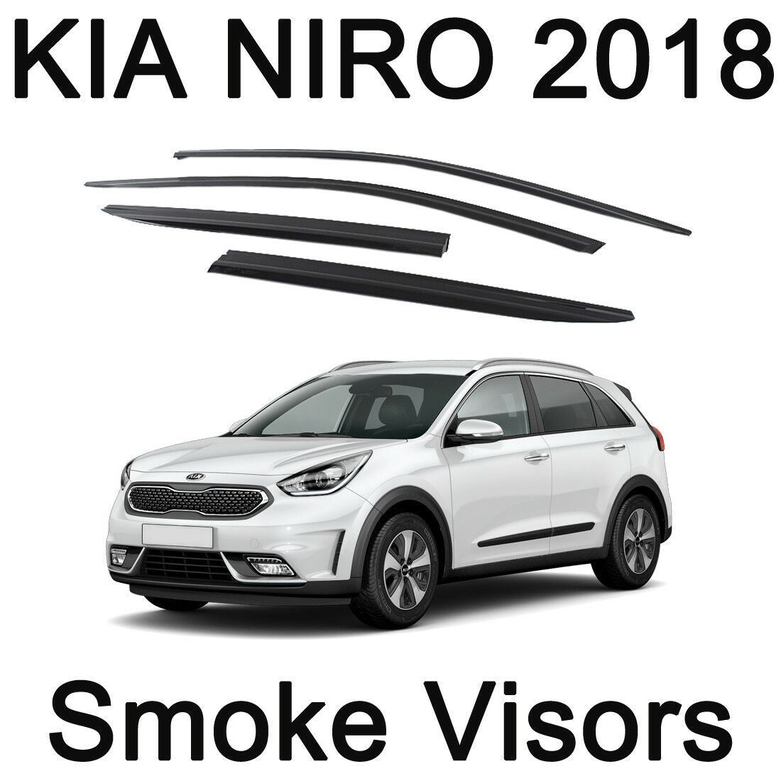 New Smoke Window Vent Visors Deflector Rain Guards for Kia Niro 2017