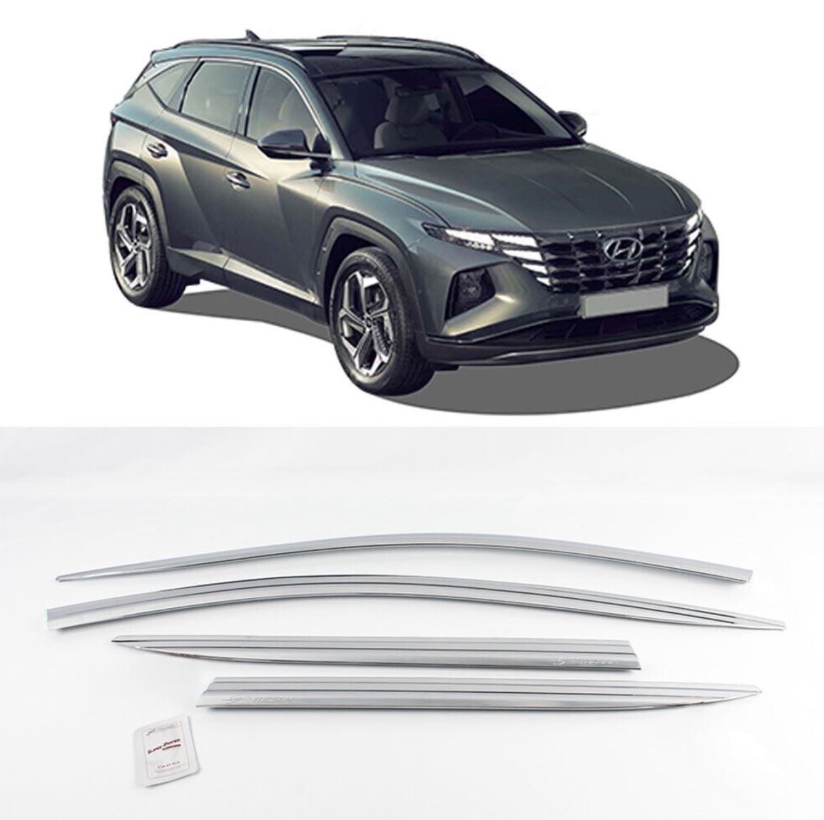 Chrome Window Visor Sun Rain Vent Guard D236 4P Set for Hyundai Tucson