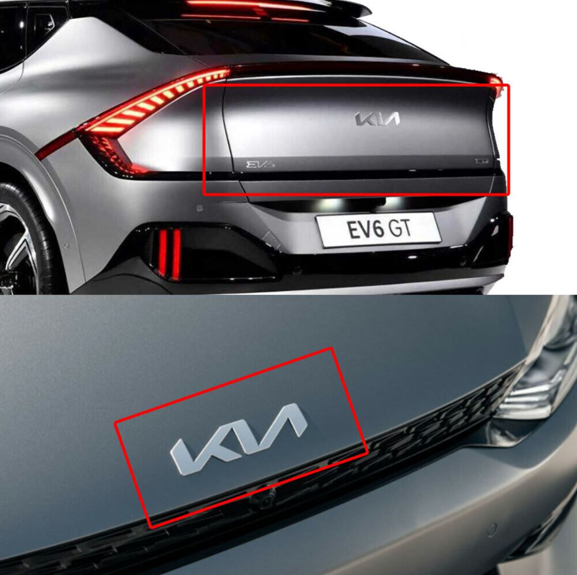 Genuine OEM KIA New Logo+GT+EV6 Lettering Front/Rear Emblem 4p Set for