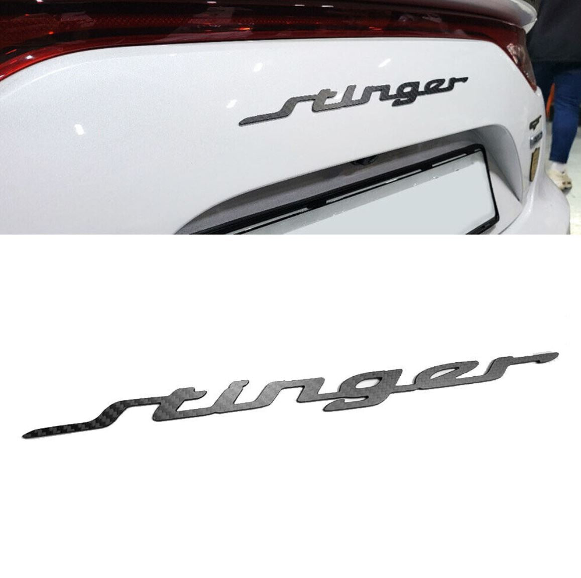 Full Carbon Matte 'Stinger' Lettering Emblem Nameplate for Kia Stinger